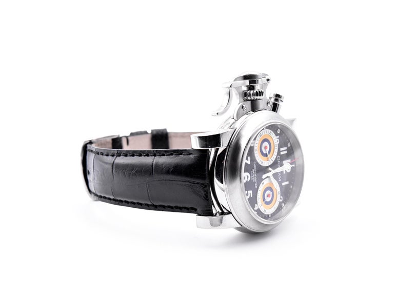 Graham Chronofighter Stainless Steel Overlord C.O.S.C. on Leather Strap ...