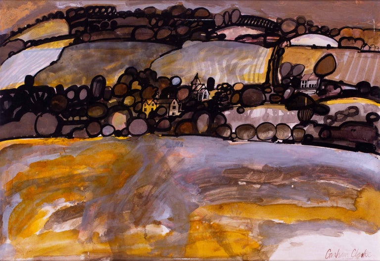 Graham Clarke - 20th Century British ink landscape painting of a ...