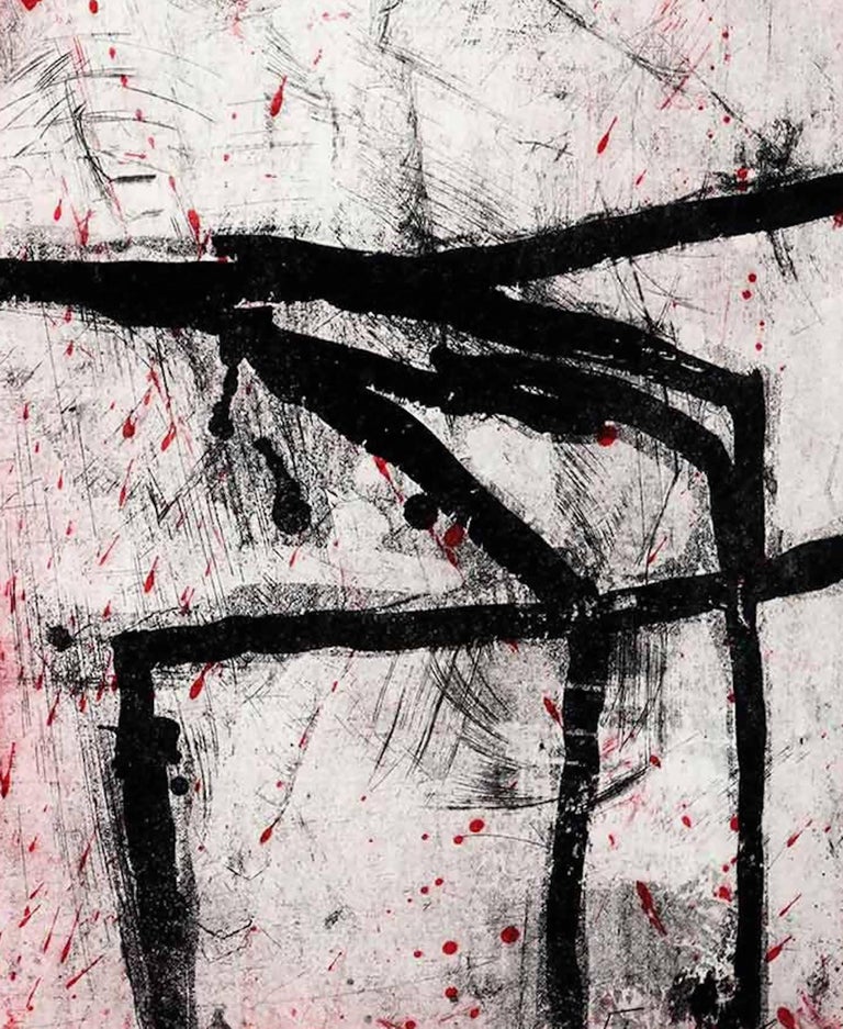 Graham Fransella - Figure At Crossing, Expressionist Figurative Print ...