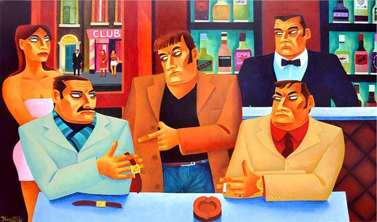 Graham Knuttel - The Deal by Graham Knuttel- Oil Paint, Figurative ...