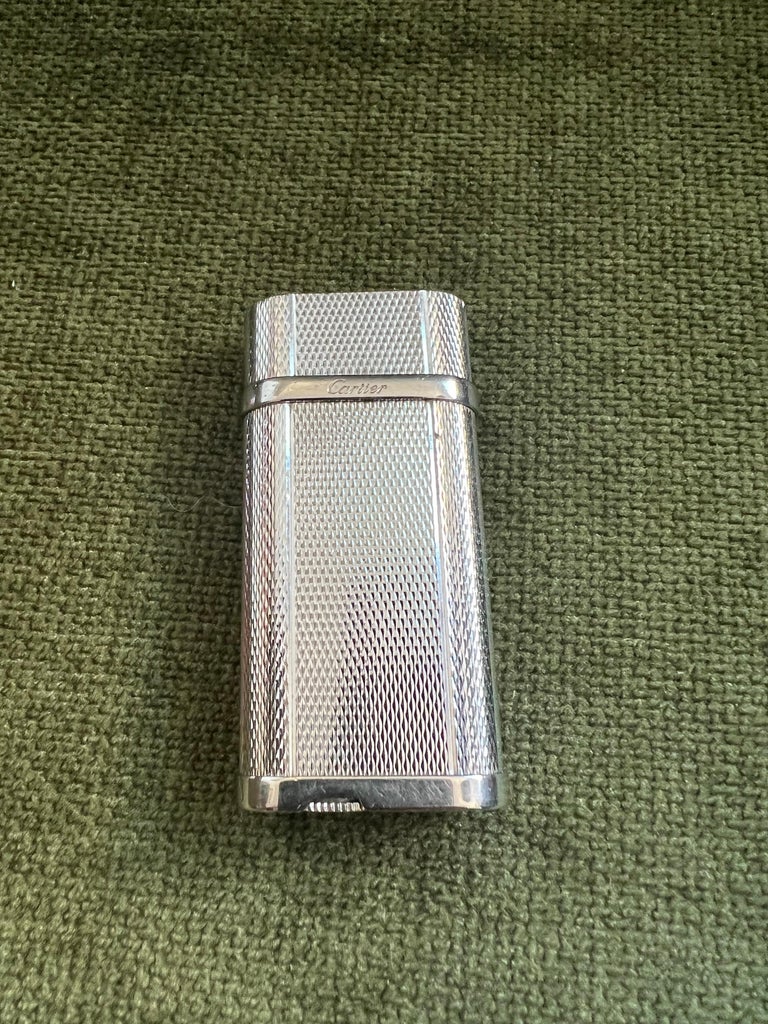 Grain D'orge, Must de Cartier, Silver Platinum Vintage Lighter For Sale ...
