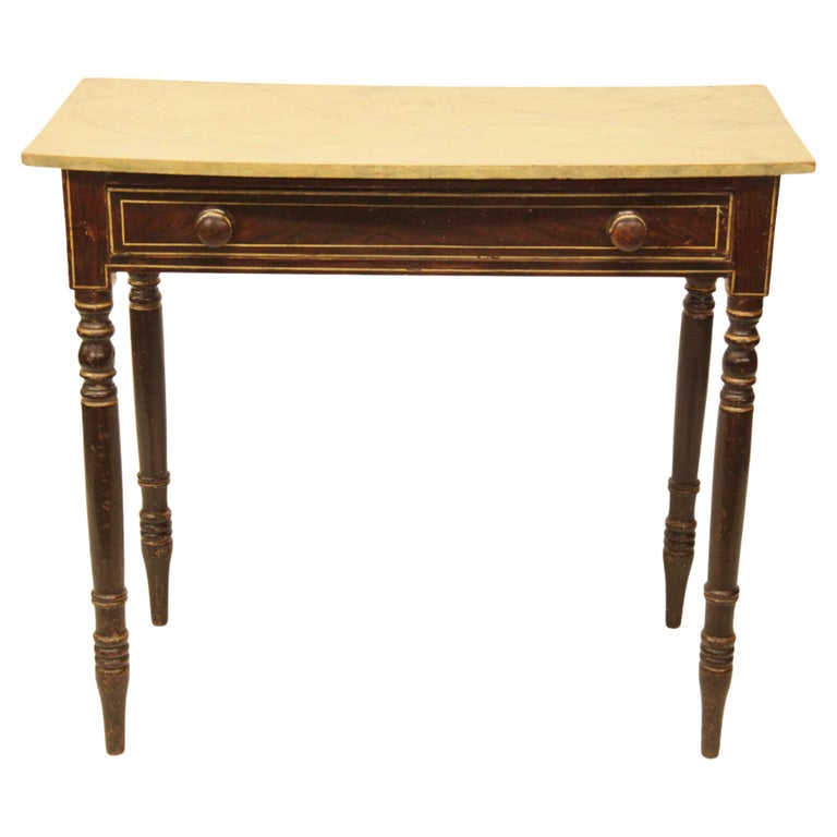 Grain Painted Bow Front Side Table For Sale at 1stDibs