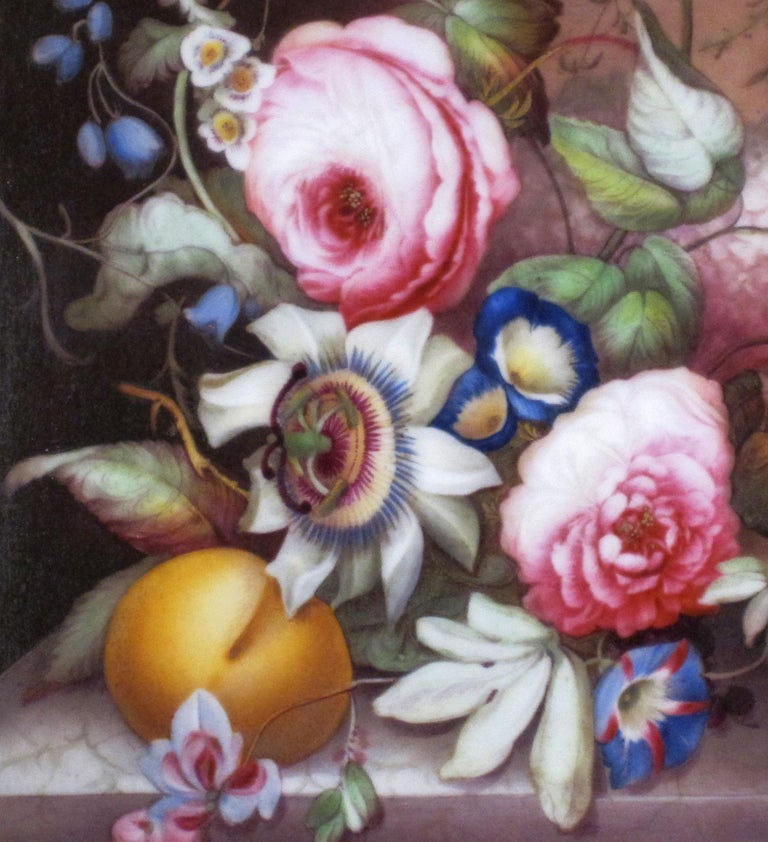 Grainger Worcester English Porcelain Botanical Plaque at 1stDibs