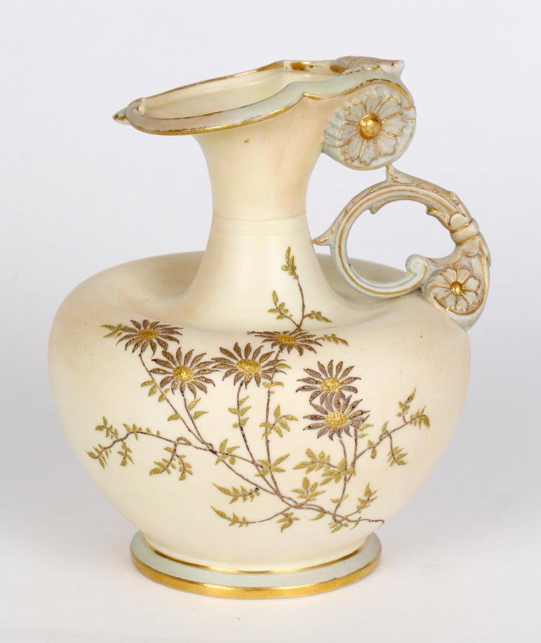 Grainger Worcester Floral Decorated Blush Ivory Porcelain Jug, 1894 For ...