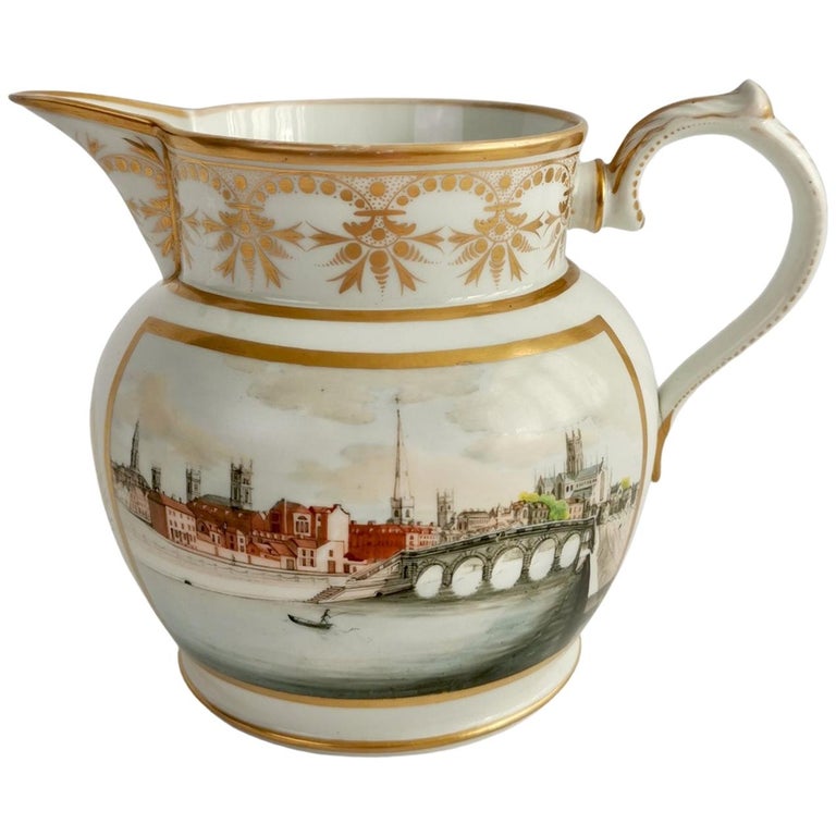 Grainger Worcester Monogrammed Pitcher, Views of Worcester, 1814 at 1stDibs