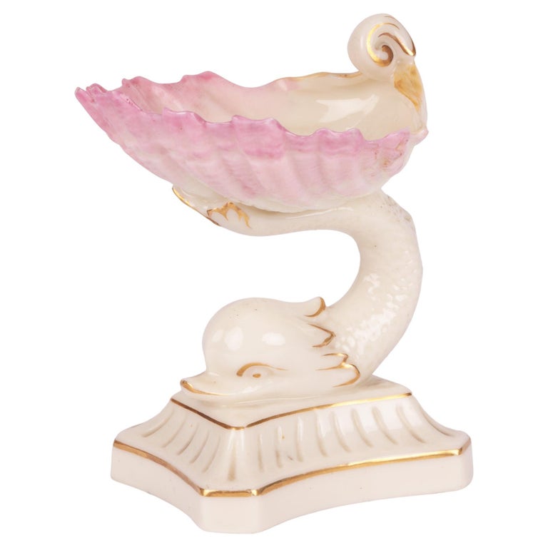 Grainger Worcester Porcelain Dolphin Support Shell Shaped Salt c.1860 ...
