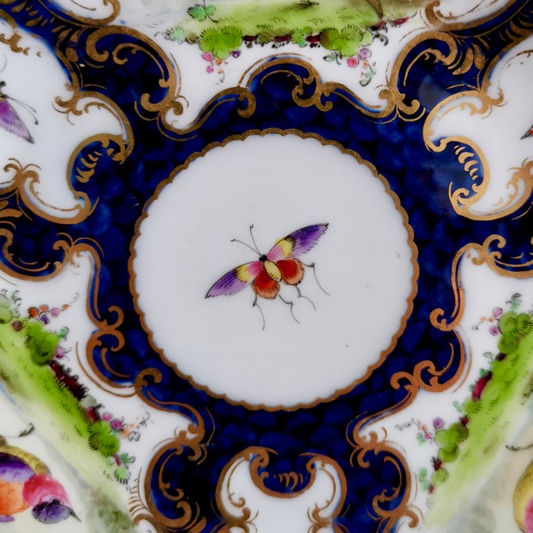 Grainger Worcester Porcelain Plate, Blue Scale, Sevres Birds and ...