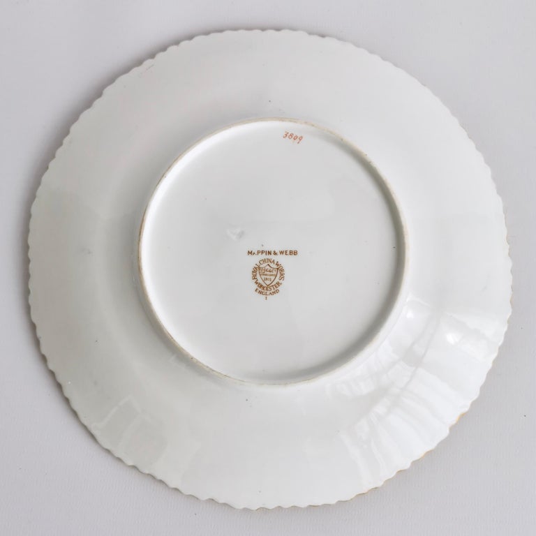 Grainger Worcester Porcelain Plate, Blue Scale, Sevres Birds and ...