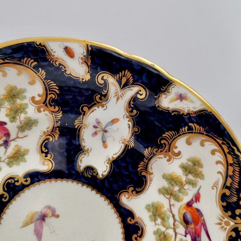 Grainger Worcester Porcelain Plate, Blue Sèvres Birds and Insects circa ...