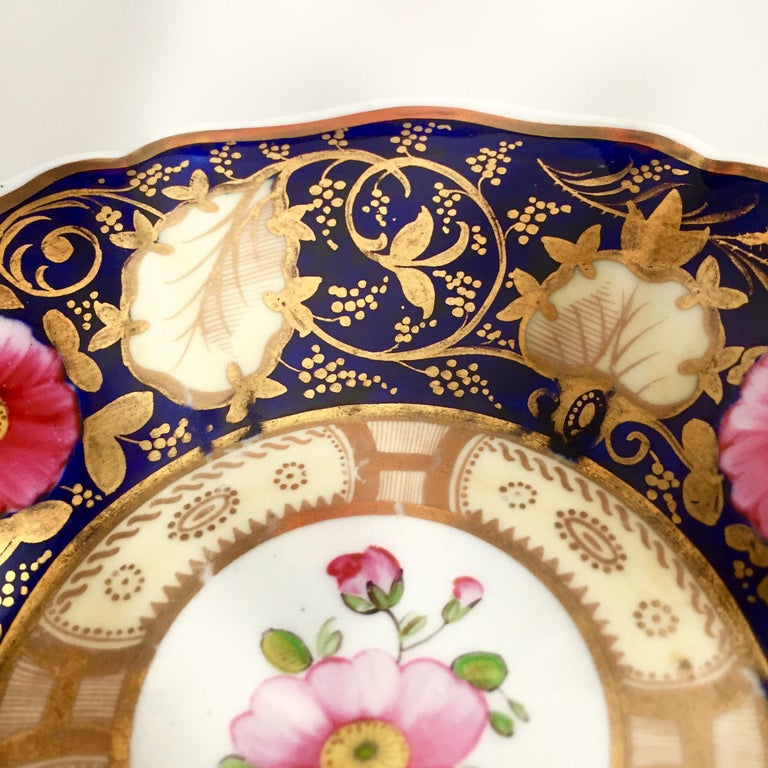 Grainger Worcester Teacup, Cobalt Blue with Pink Roses, Regency, circa ...