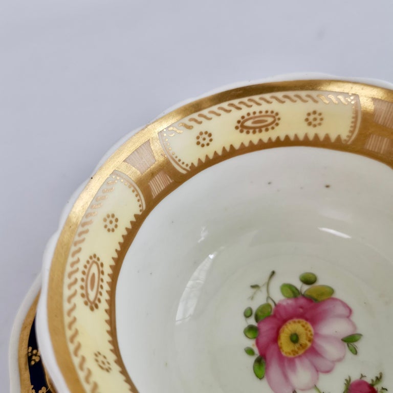 Grainger Worcester Teacup, Cobalt Blue with Pink Roses, Regency, circa ...