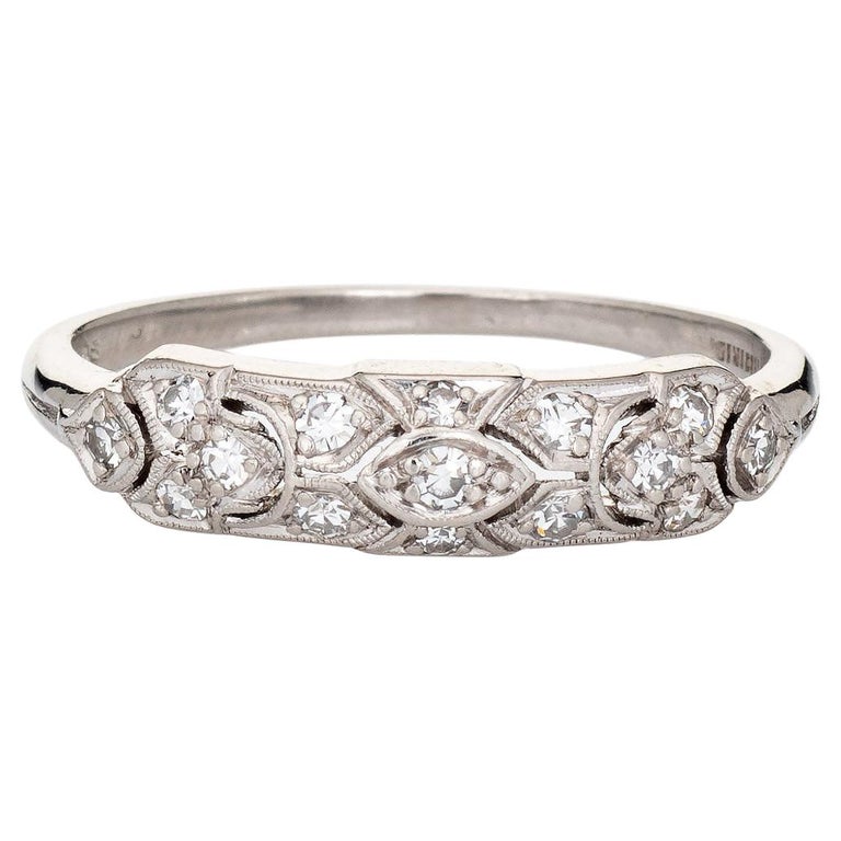 Granat Bros Diamond Band Vintage Art Deco Platinum Ring Estate Jewelry ...