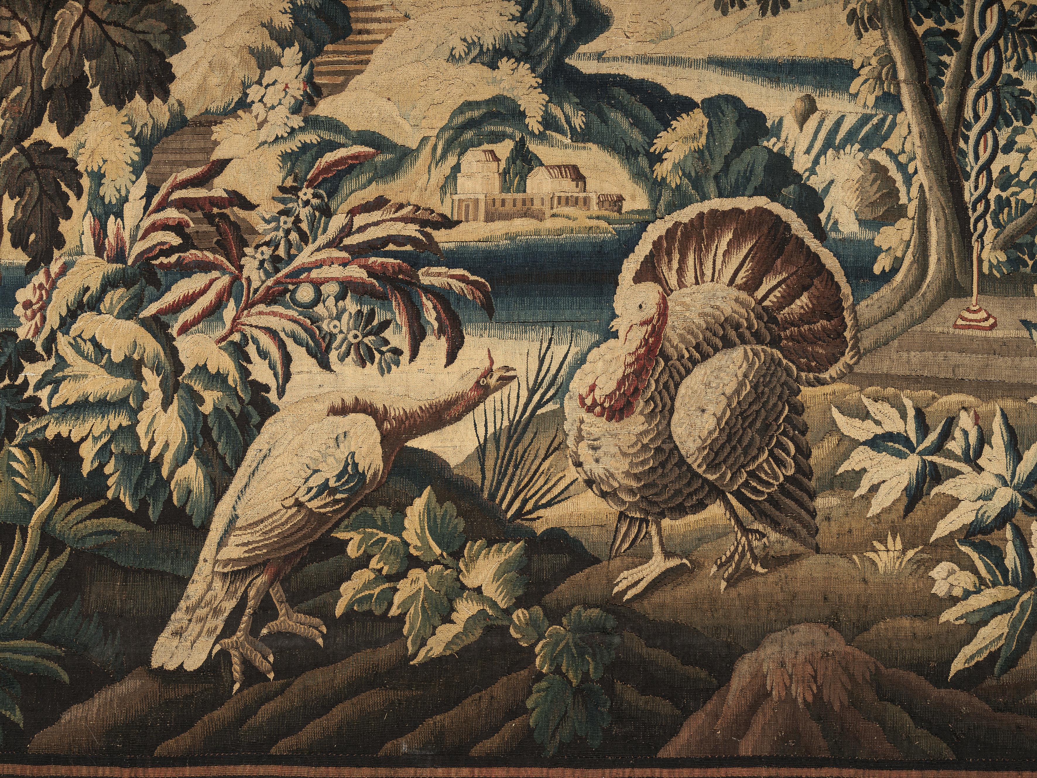 Grand 18th-Century Aubusson Tapestry – Exotic Birds and Architecture ...