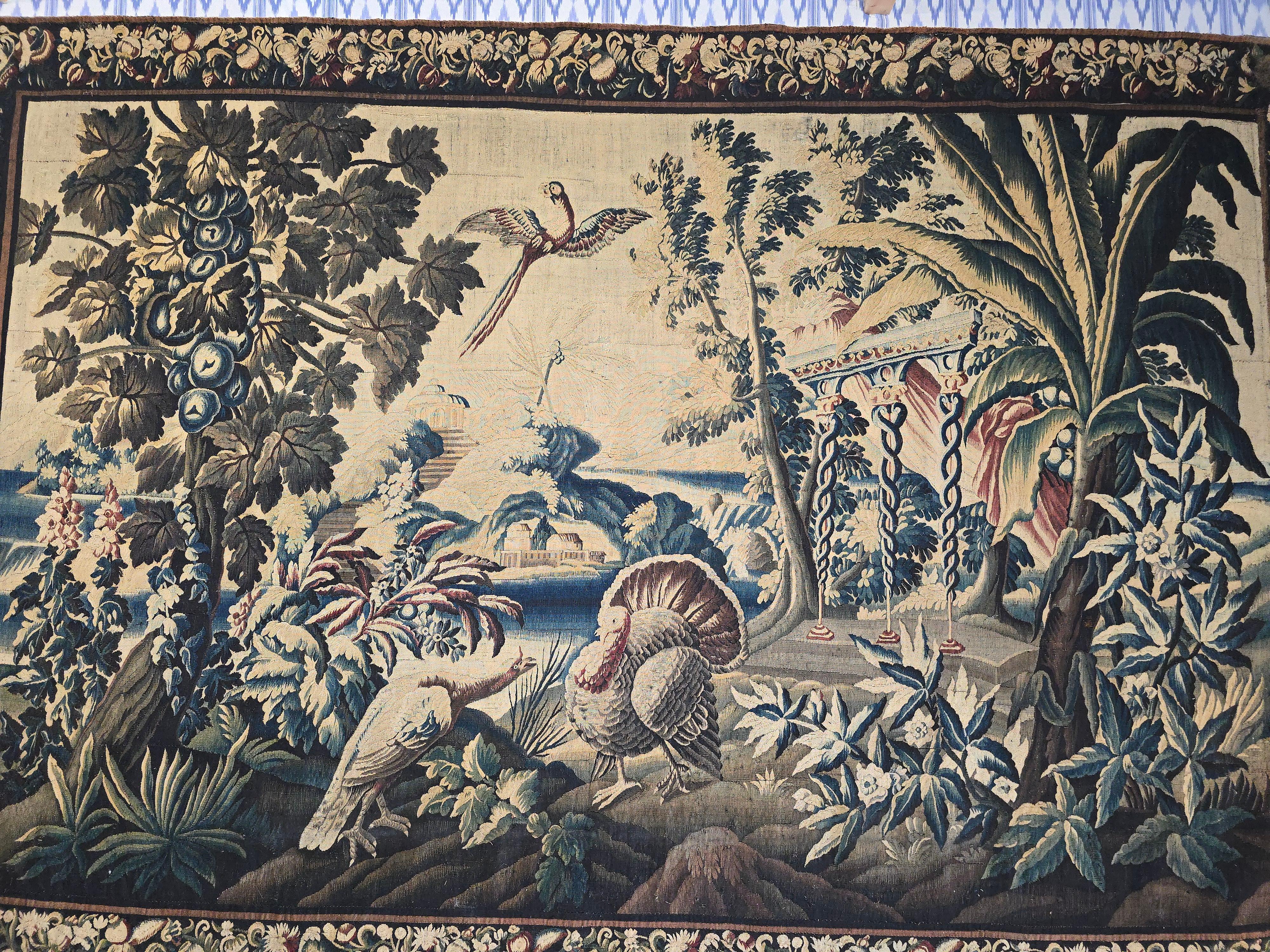 Grand 18th-Century Aubusson Tapestry – Exotic Birds and Architecture ...