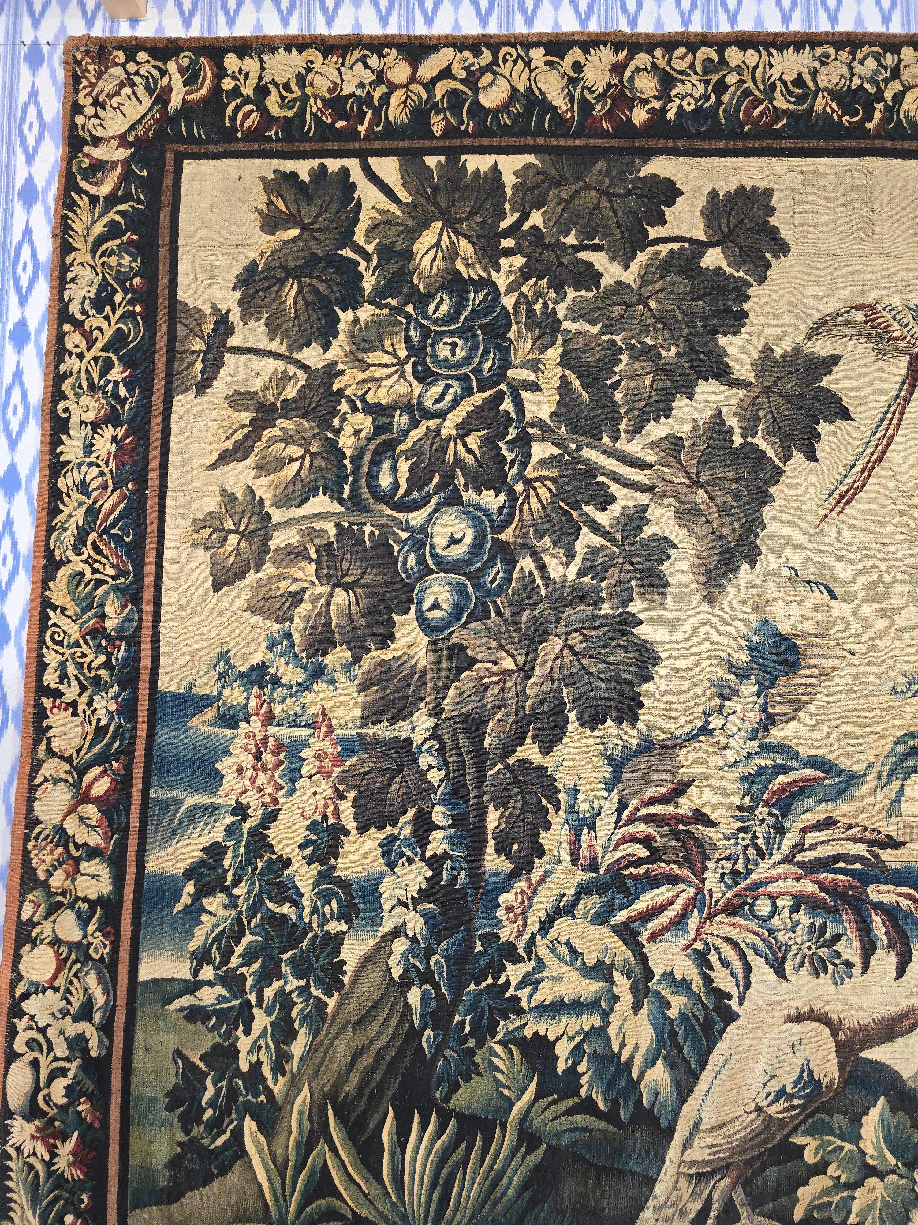 Grand 18th-Century Aubusson Tapestry – Exotic Birds and Architecture ...