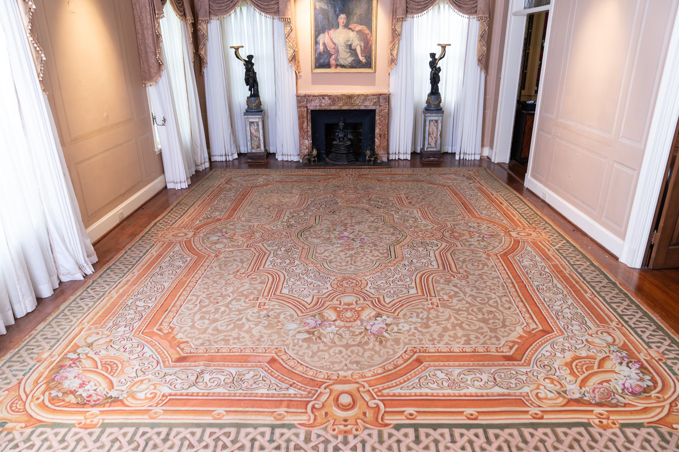 Grand 18th Century French Aubusson Tapestry Rug For Sale at 1stDibs