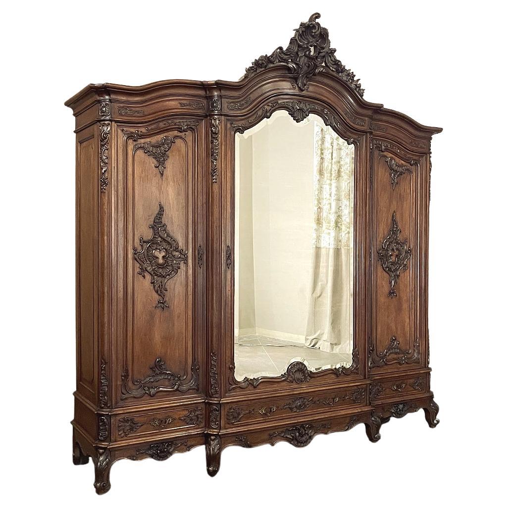 19th Century Rococo French Walnut Armoire at 1stDibs
