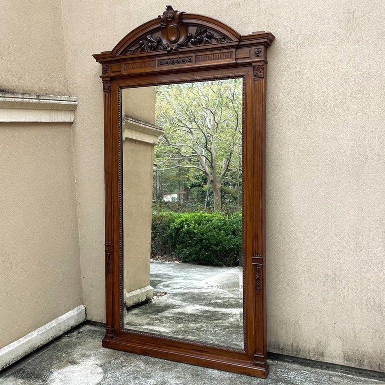 Grand 19th Century French Napoleon III Neoclassical Walnut Mirror For ...