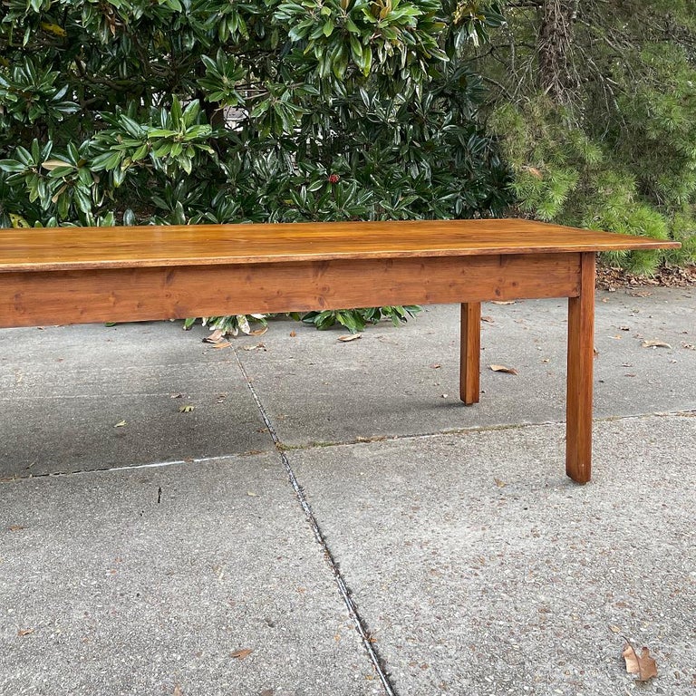 Grand Antique Country French Pine Farm Table For Sale at 1stDibs
