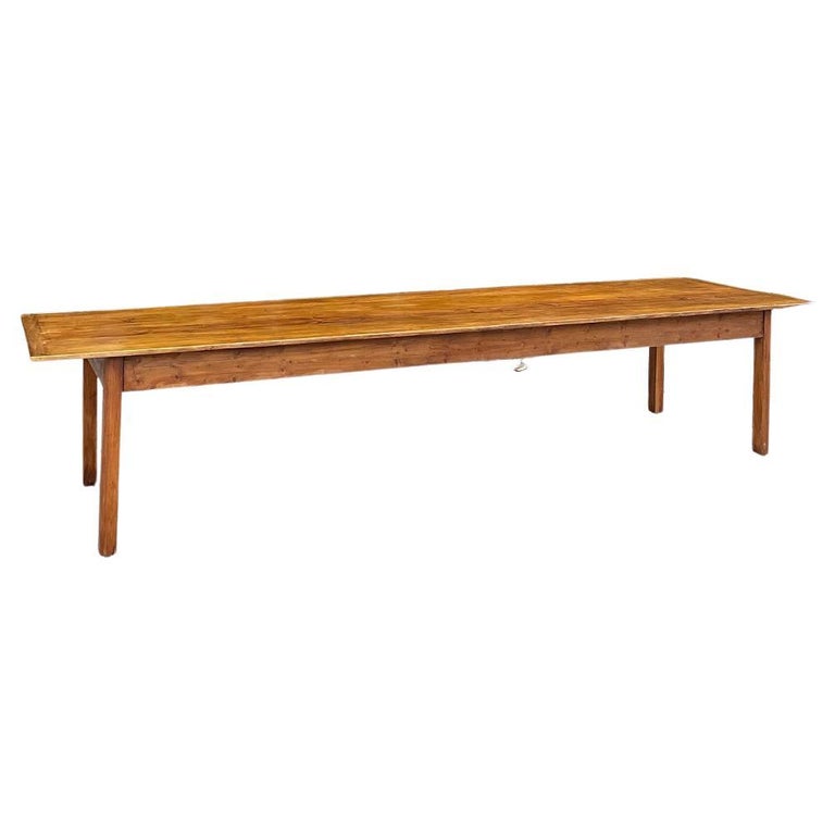 Grand Antique Country French Pine Farm Table For Sale at 1stDibs