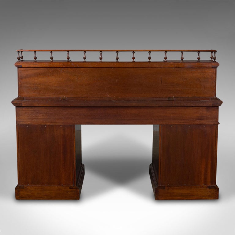 Grand Antique Executive Desk, English, Satinwood, 13 Drawer, Office ...