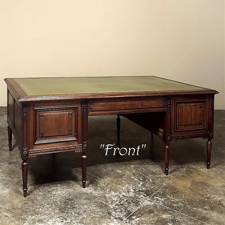 Grand Antique French Louis XVI Neoclassical Walnut Executive Desk For ...