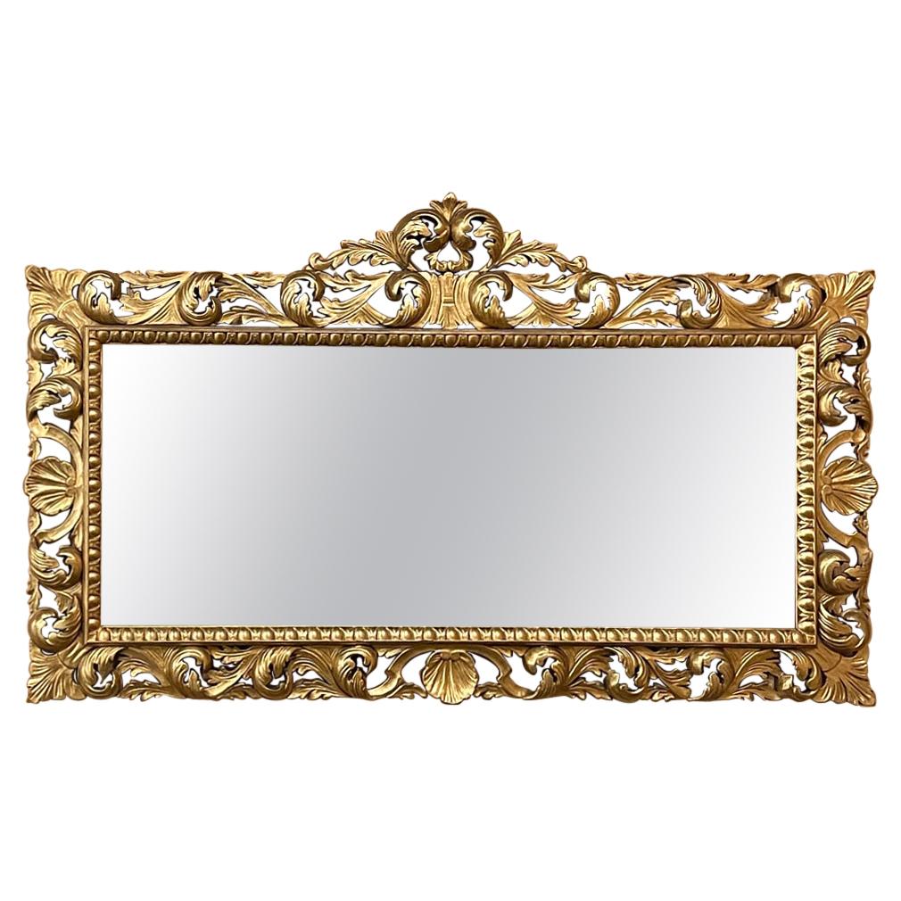 Art Deco Period Baroque-Style Large Mantel Mirror in Painted Gesso For ...
