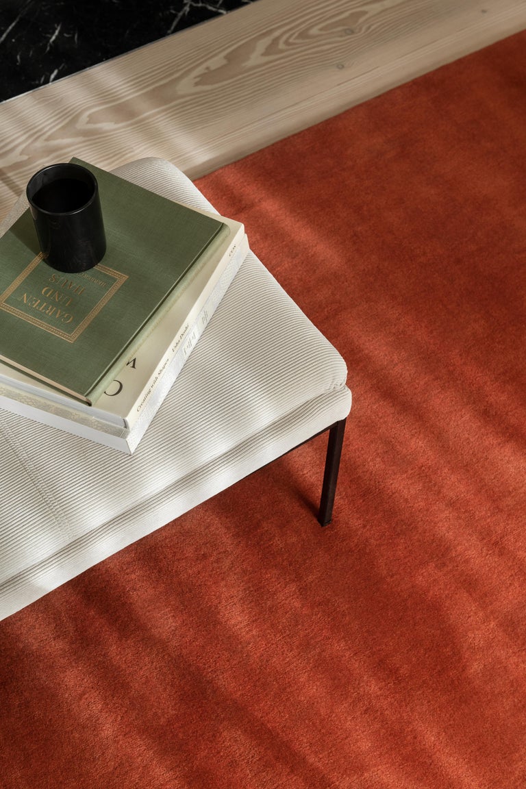 Grand Brick Red, Wool Cut Pile Rug For Sale at 1stDibs