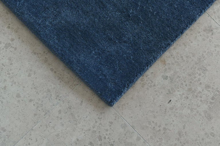 Grand Deep Blue, Wool Cut Pile Rug For Sale at 1stDibs