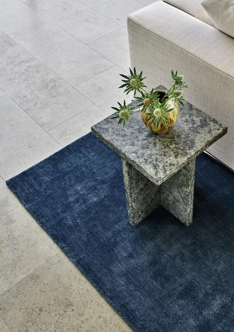 Grand Deep Blue, Wool Cut Pile Rug For Sale at 1stDibs