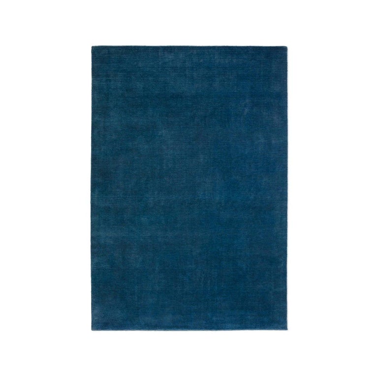 Grand Deep Blue, Wool Cut Pile Rug For Sale at 1stDibs