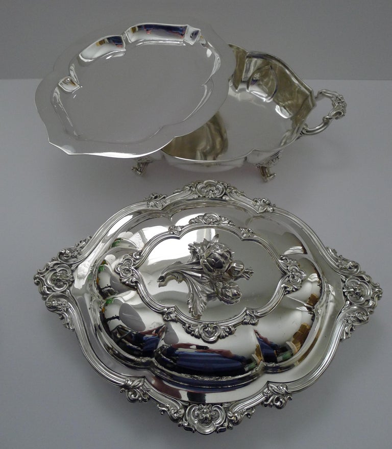 Grand Elkington Silver Plate Entree / Chafing Dish, 1853 For Sale at ...