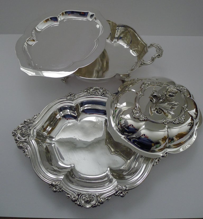 Grand Elkington Silver Plate Entree / Chafing Dish, 1853 For Sale at ...