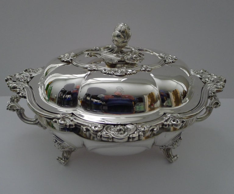 Grand Elkington Silver Plate Entree / Chafing Dish, 1853 For Sale at ...