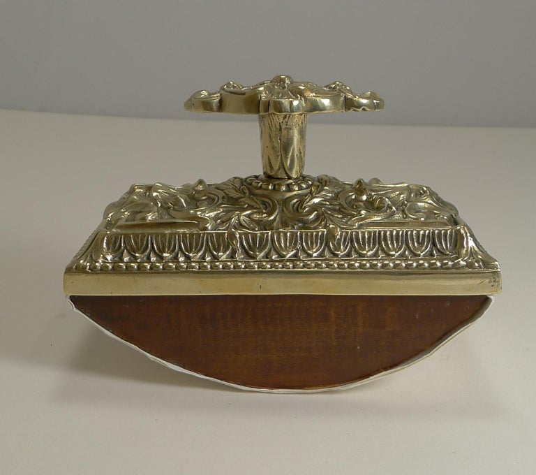 Grand Large English Cast Brass Rocking Blotter, circa 1880 at 1stDibs