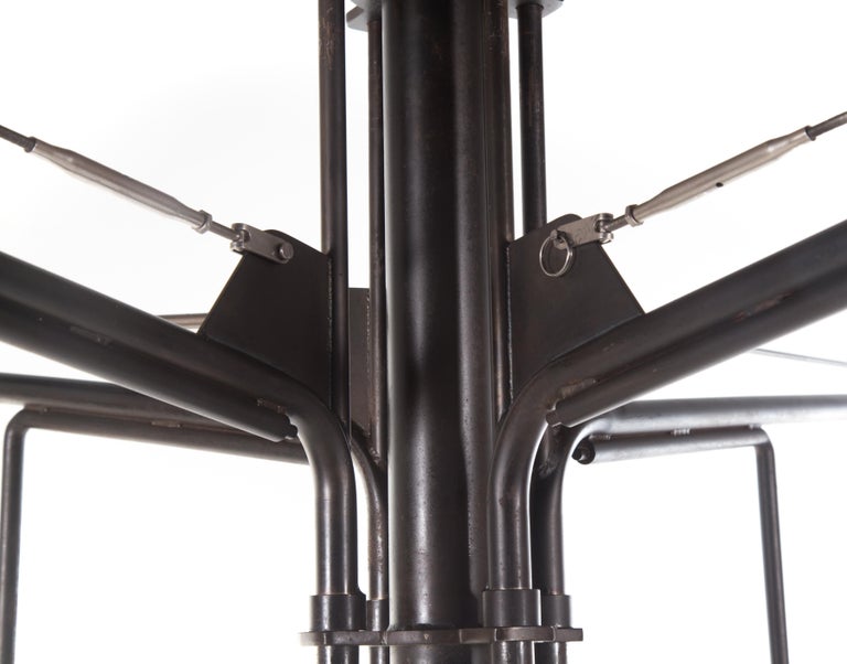 Grand Luminaire 4-Arm Light Fixture in Steel and Brass at 1stDibs