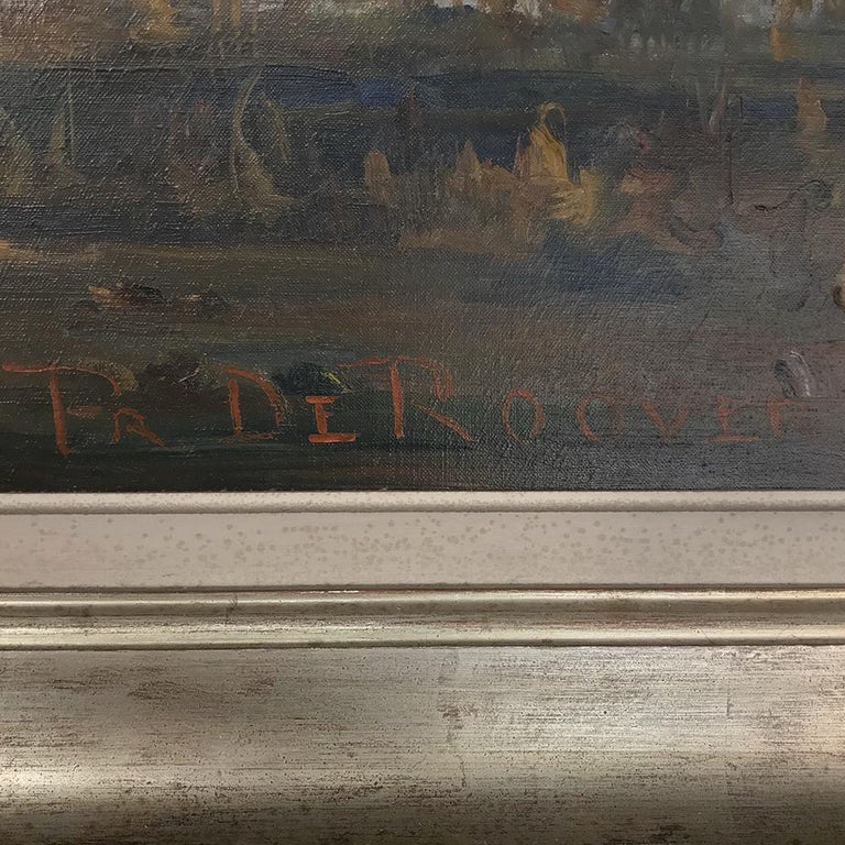 Grand Midcentury Framed Oil Painting on Canvas by Fr. De Roover at 1stDibs