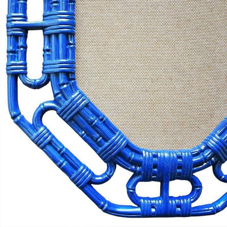 Grand Millennial Chinoiserie Blue Lacquered Faux Bamboo Hanging Photo ...