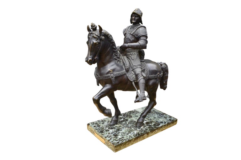 Grand Tour Bronze of the Equestrian Statue of Colleoni After Verrocchio ...