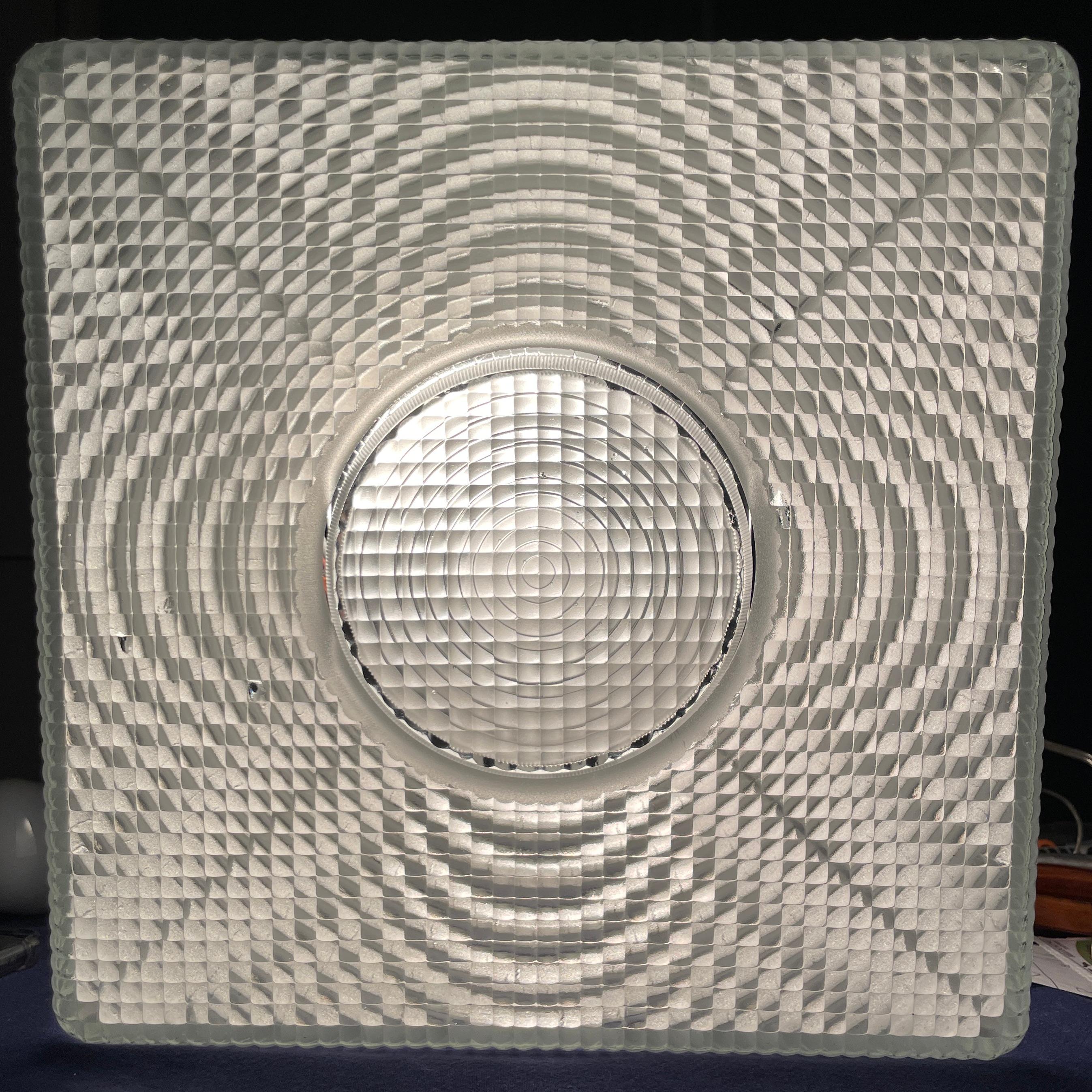 Large Square Ceiling Light Made by Holophane France, a pair available ...