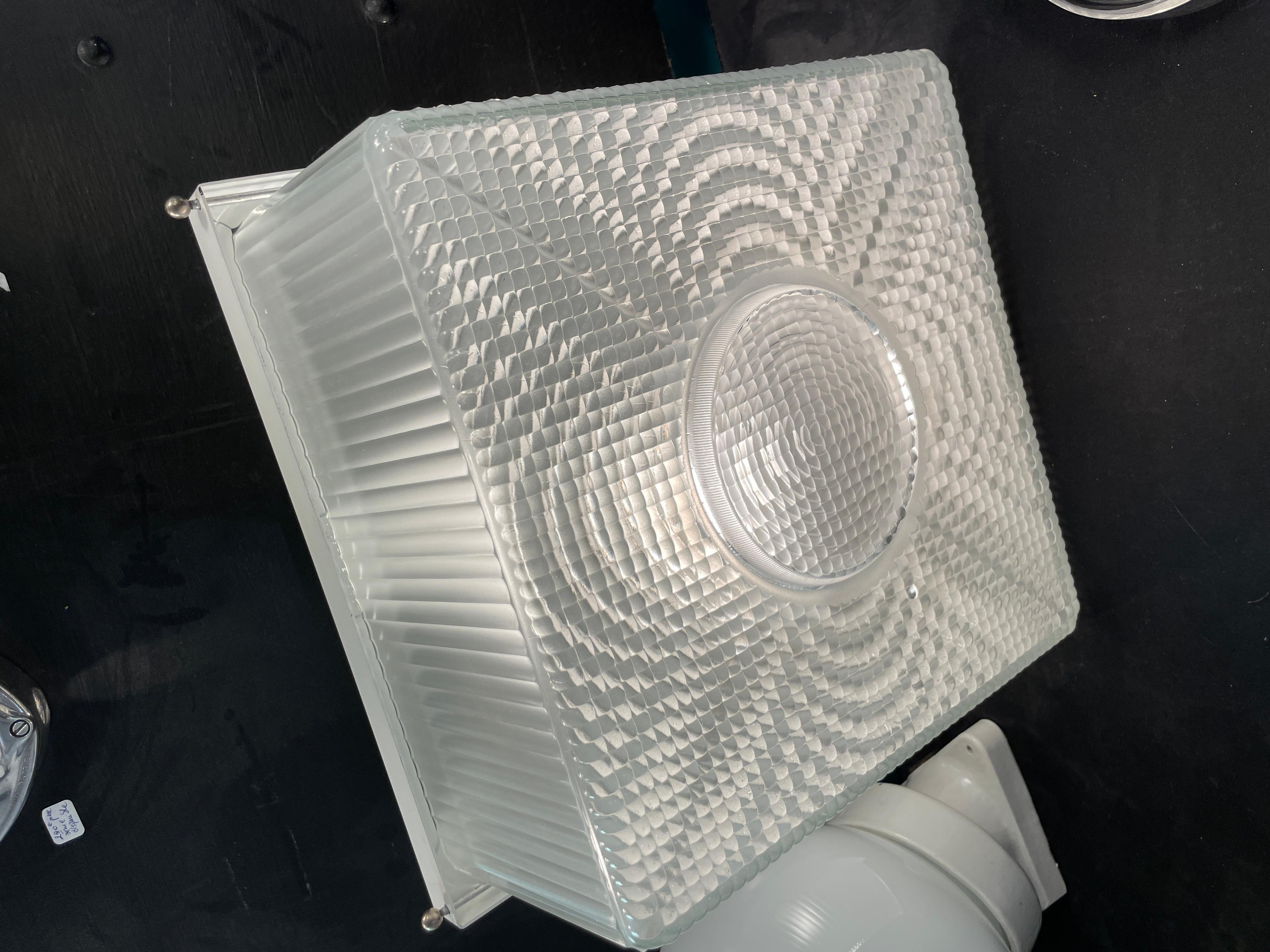 Large Square Ceiling Light Made by Holophane France, a pair available ...