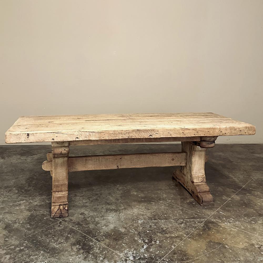 Grand Rustic Trestle Dining Table in Solid Oak with 2 Leaves For Sale ...