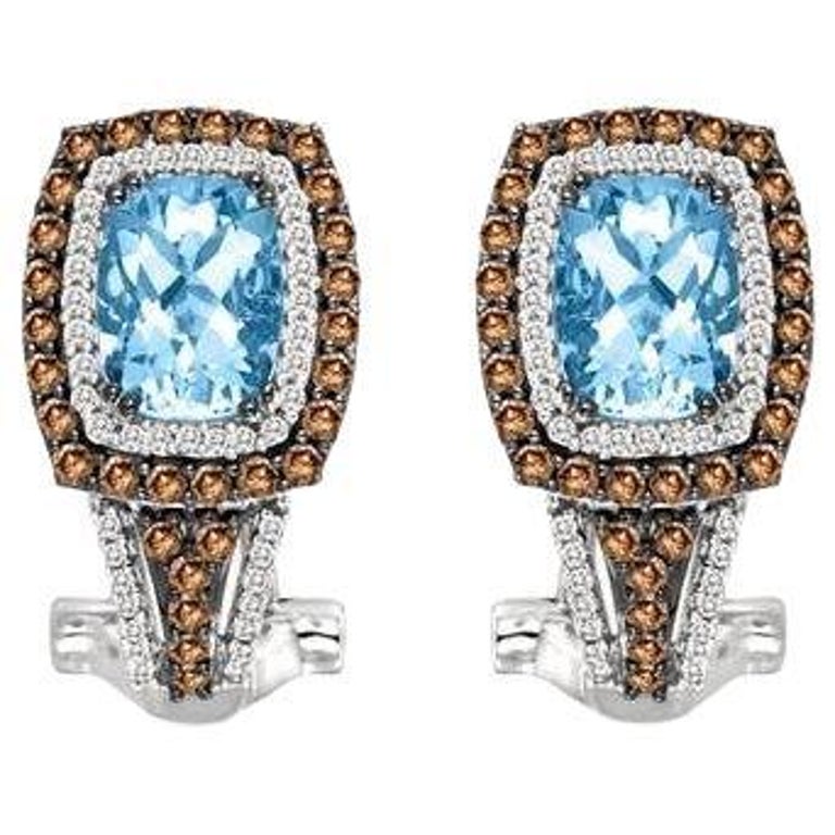 Grand Sample Sale Earrings Featuring 2 1/5 Cts. Sea Blue Aquamarine, 5/ ...