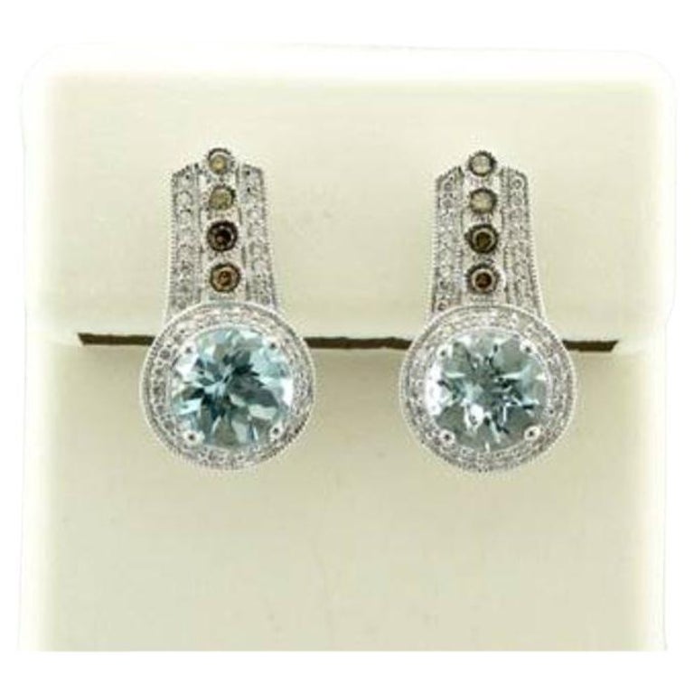 Grand Sample Sale Earrings featuring Sea Blue Aquamarine Chocolate ...