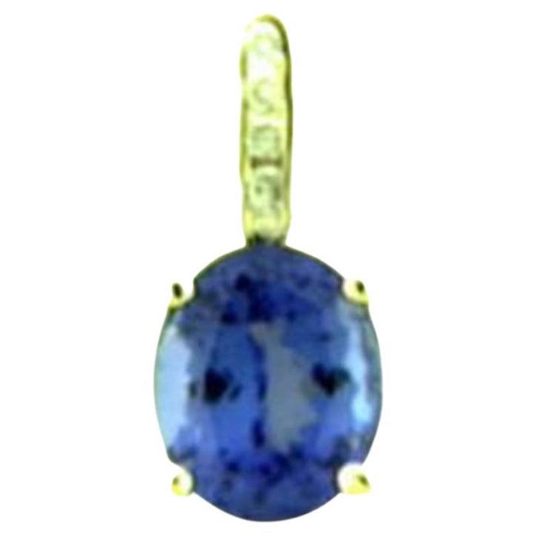 Groer Muster-Anhnger mit blauem Tansanit und Vanilla-Diamantenbesatz im ...