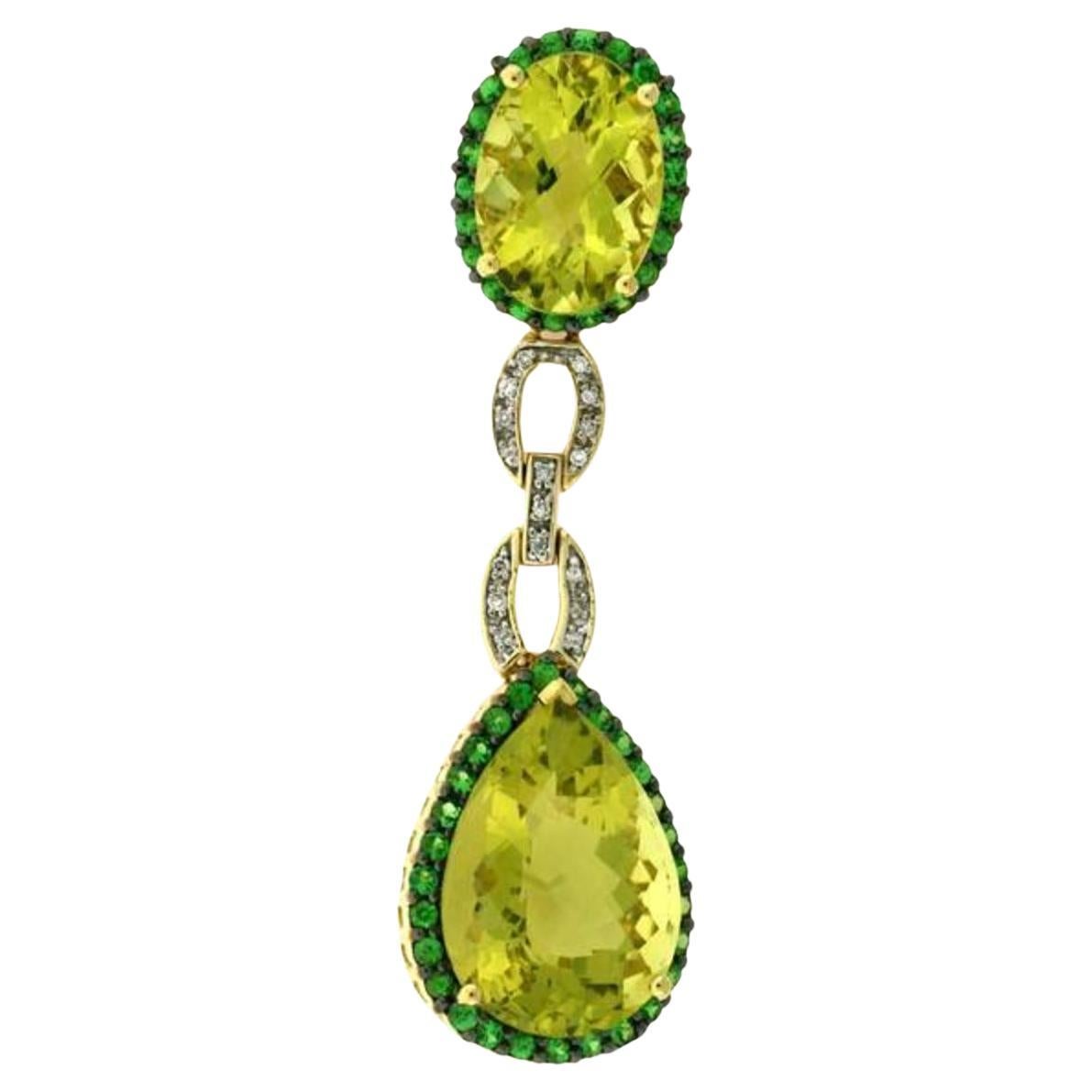 Grand Sample Sale Pendant Featuring Lemon Quartz, Green Apple Peridot ...