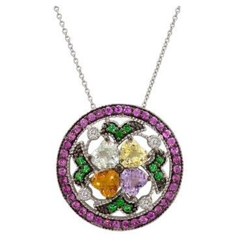 Grand Sample Sale Pendant Featuring Multicolor Semiprecious, Bubble Gum ...