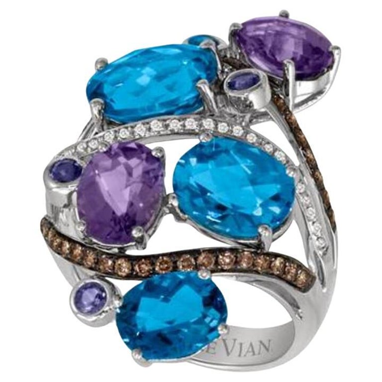 Grand Sample Sale Ring Featuring Blue Topaz, Grape Amethyst, Iolite ...