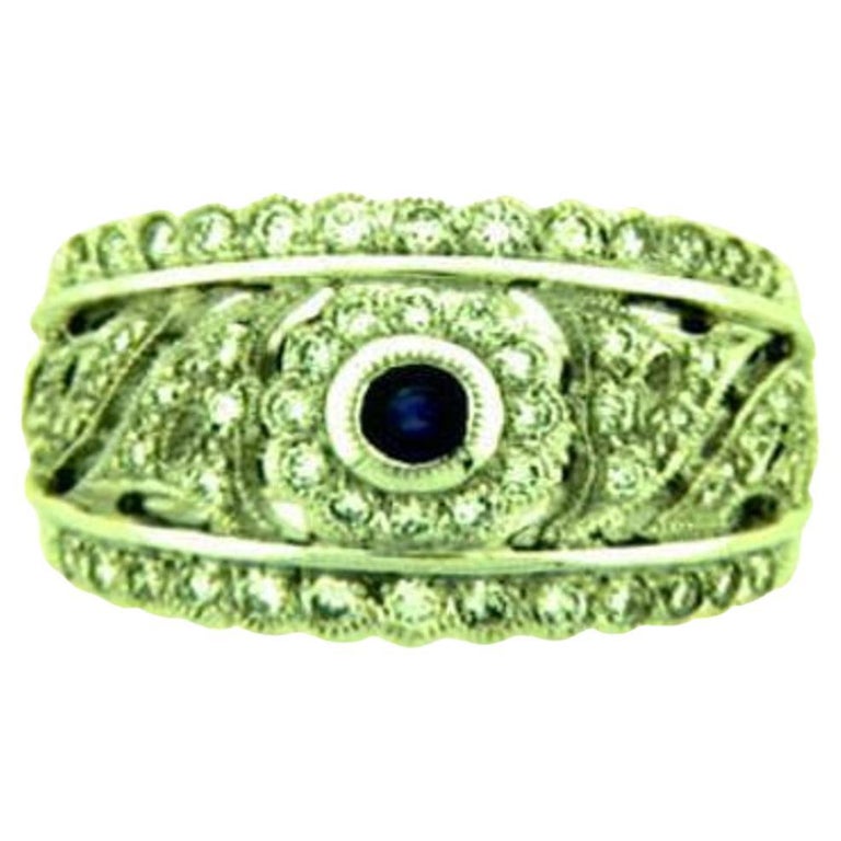 Grand Sample Sale Ring Featuring Blueberry Sapphire Set in 18K Vanilla ...