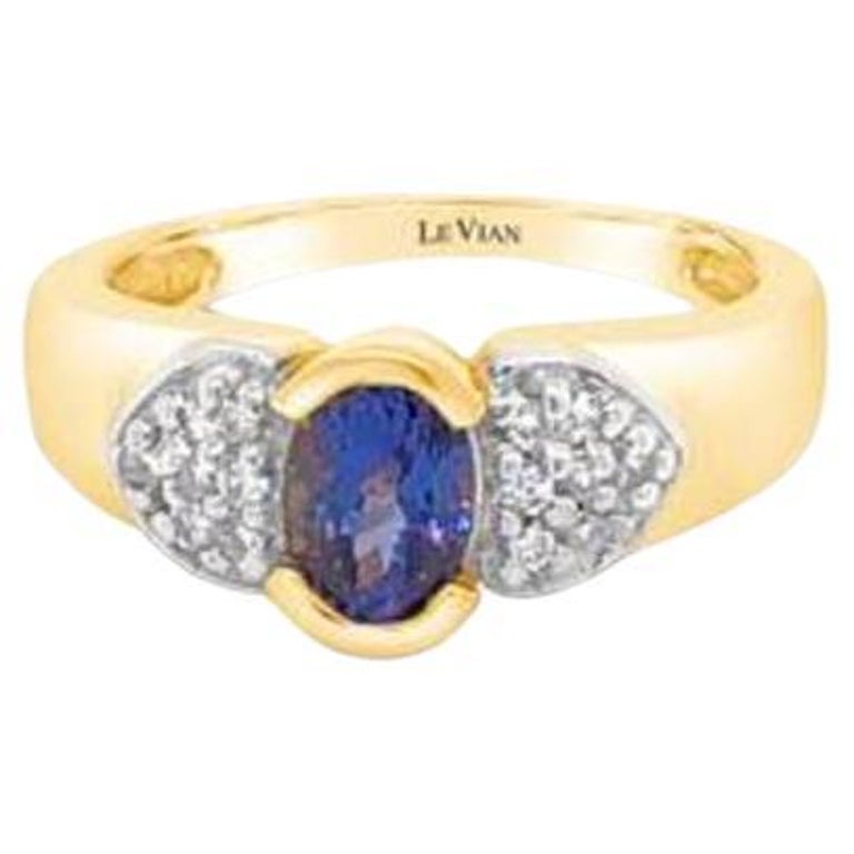 Grand Sample Sale Ring Featuring Blueberry Tanzanite Set in 14k Honey Gold For Sale at 1stDibs